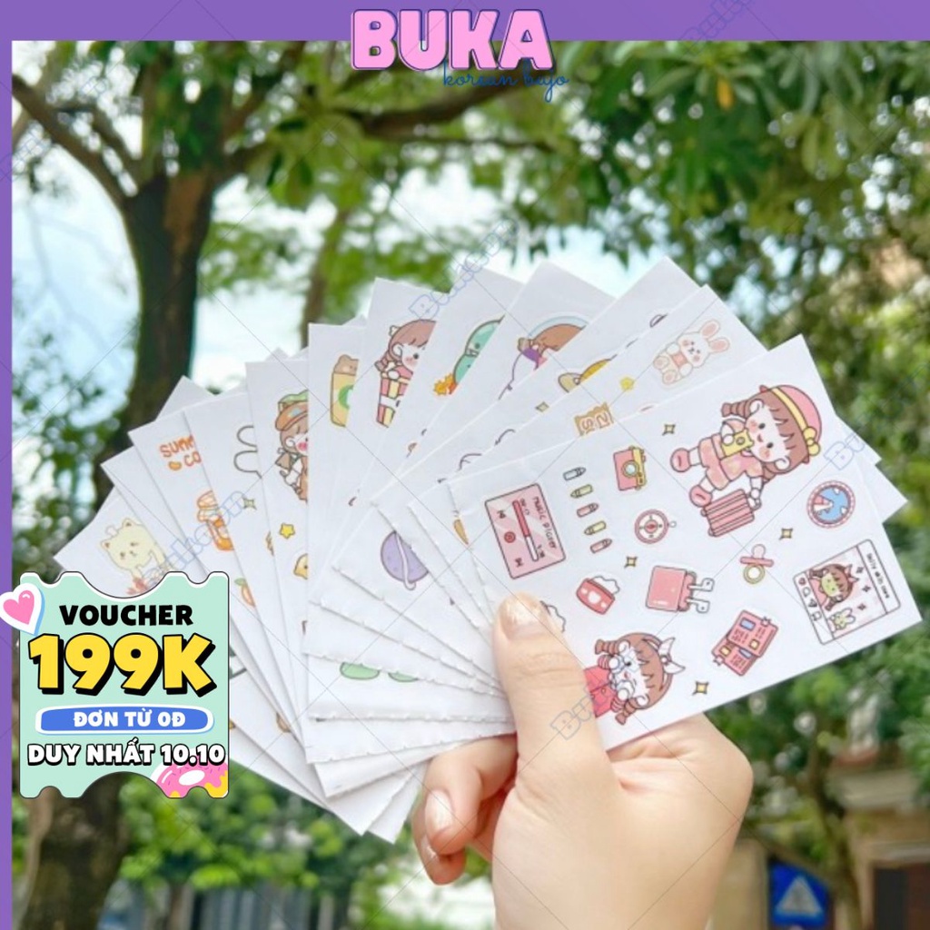 Buka Scrapbook Decoration Stickers with Cute Cartoon Patterns (1 Random ...