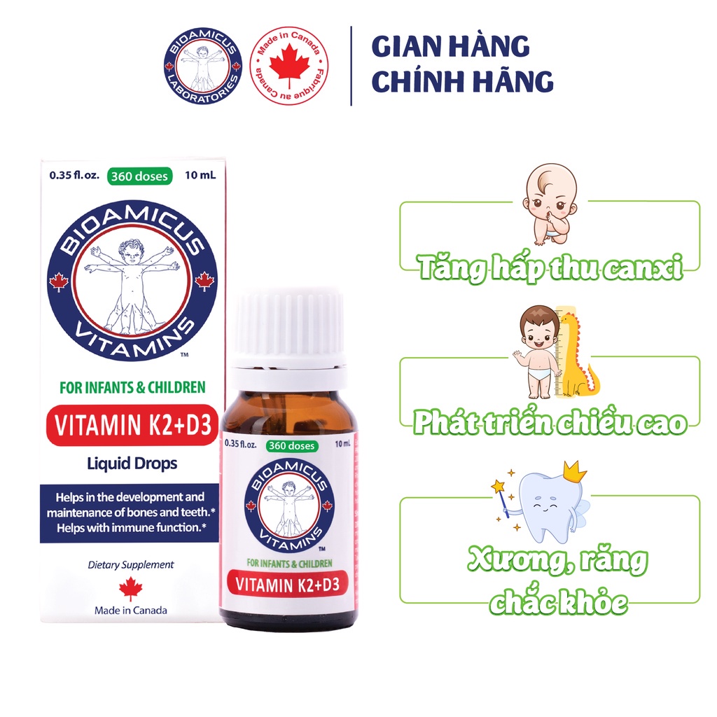 Bioamicus Vitamin D3K2MK7 - Supports children's skeletal system ...