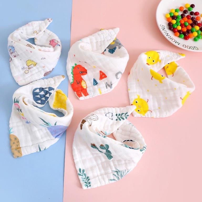 6-layer triangle milk bucket bibs set of 5 soft for babies with many ...