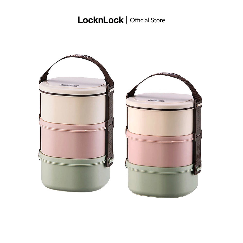 3-layer plastic lunch box set Lock&Lock lunch box with handle size S,M ...
