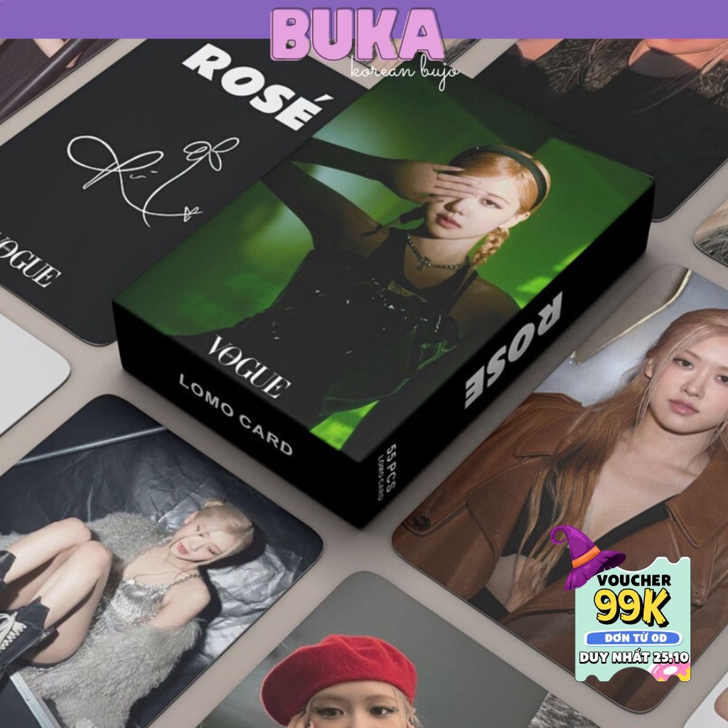 Lomo card Blackpink Buka Polarized ROSE VOGUE Box of 55 Idol photo card ...