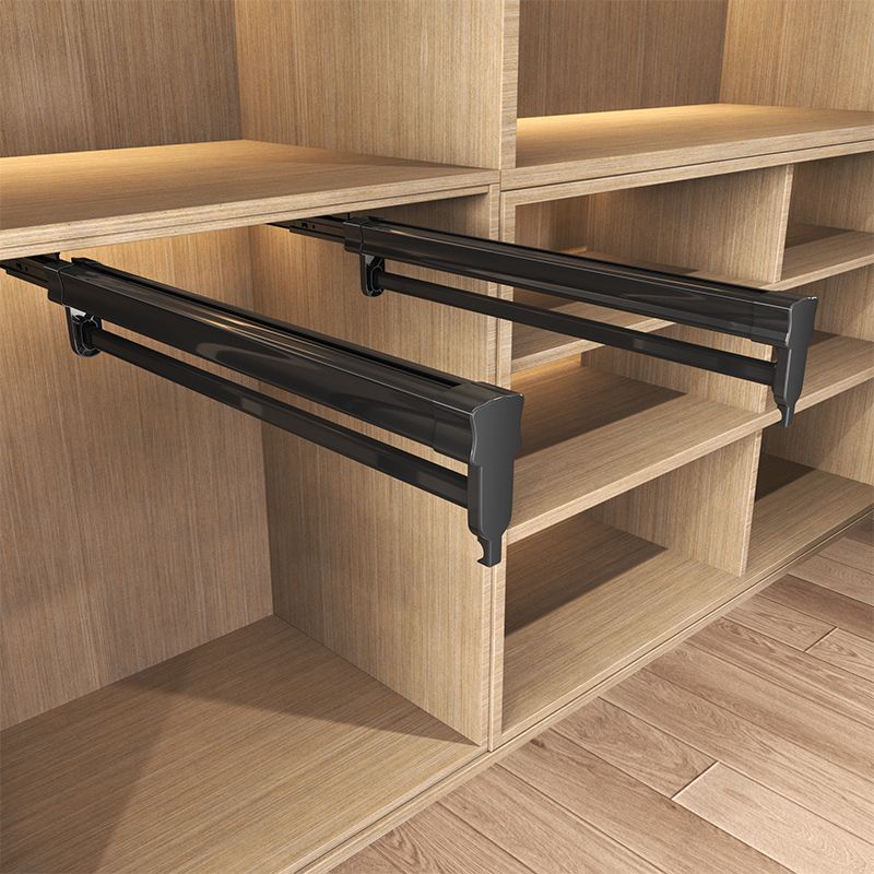 Wardrobe telescopic pull-out slide rail cabinet trouser rack silent ...