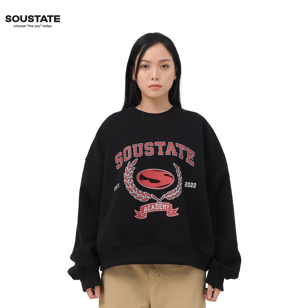 Academy Sweater Boxy SOUSTATE Academy (Black) | Shopee Malaysia