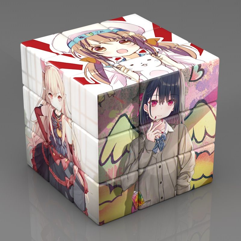 High appearance girls creative third level Rubik's cube anime cartoon ...