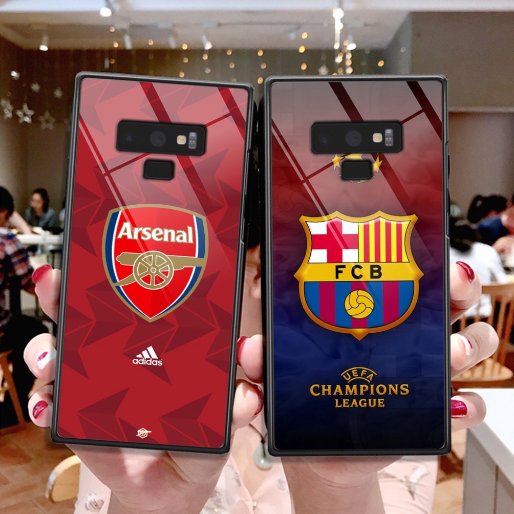 Samsung Note 9 glass case with logos of the world's most famous ...