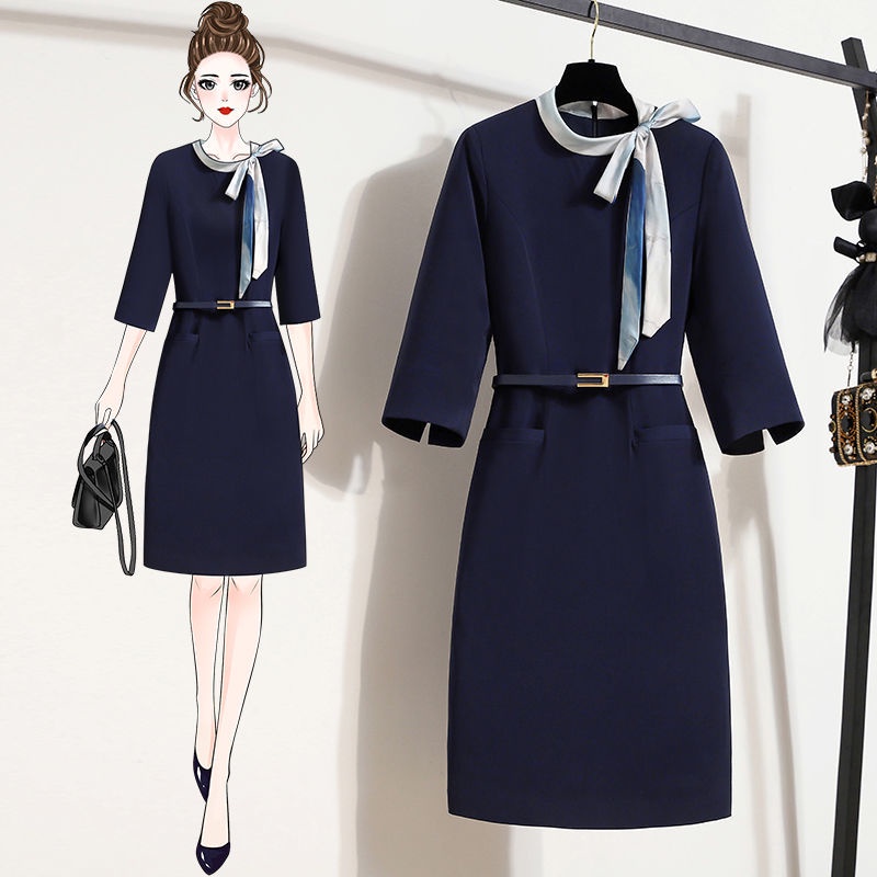 Business wear dress, flight attendant uniform, high-end hotel front ...