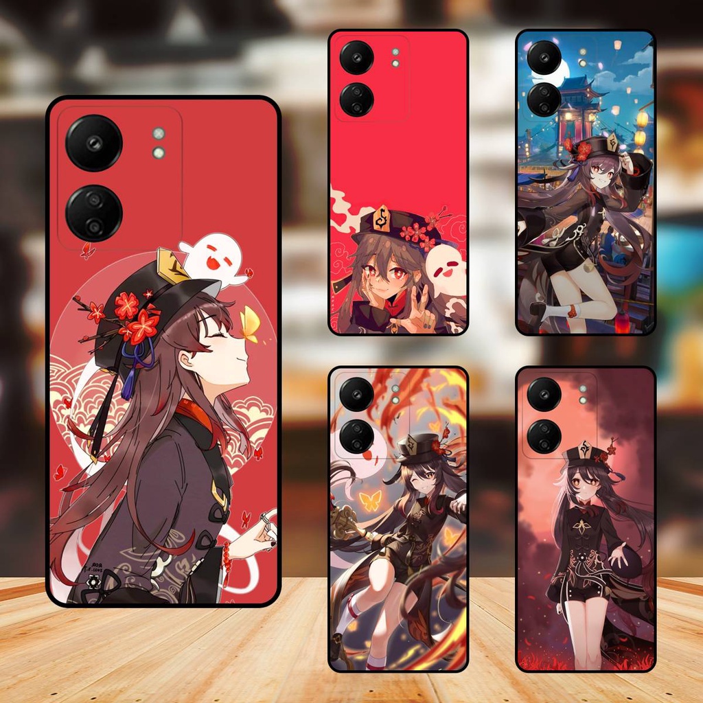 Hutao Genshin Impact black border Xiaomi Redmi 13C phone case | Shopee ...