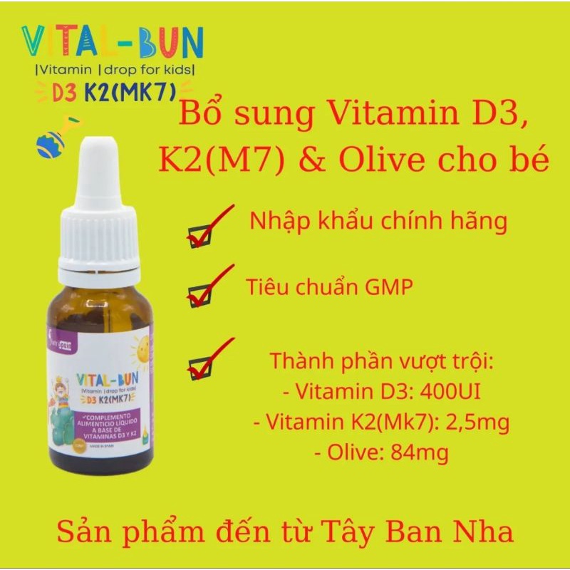 VITAL- BUN D3k2(MK7) Supports height increase and healthy development ...