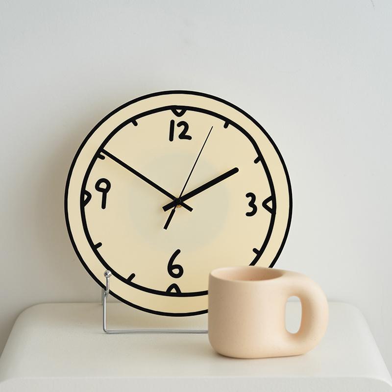 Cream Modern Simple Acrylic Clock Wall Clock Design Living Room Mute ...
