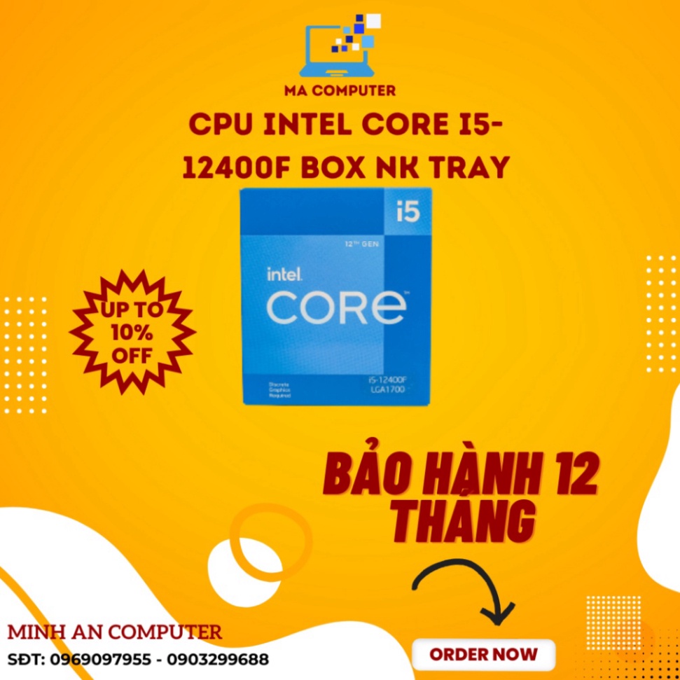 Intel Core i5-12400F CPU (18M Cache, up to 4.40 GHz) 6 cores 12 threads ...