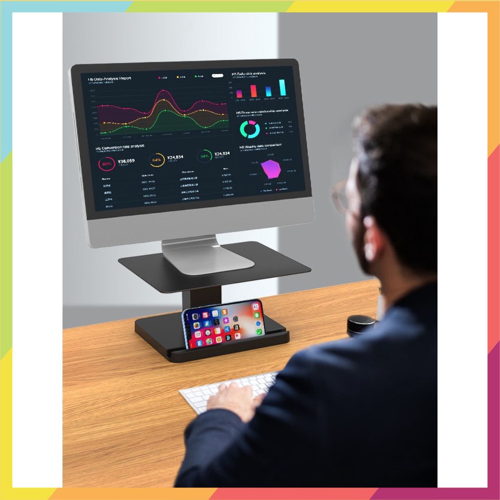 Steel Carbon USB Bus Adjustable Monitor Lift and Lower | Shopee Malaysia