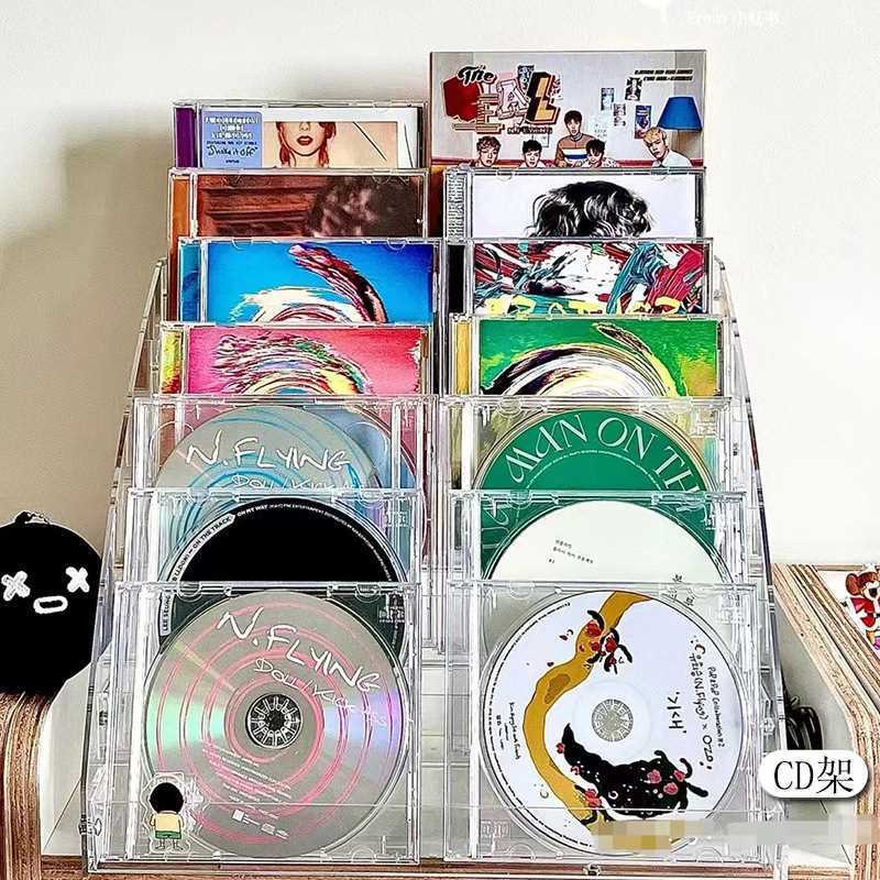 C cd Storage Box Transparent Stepped Display Tape Small Card Book Disc ...
