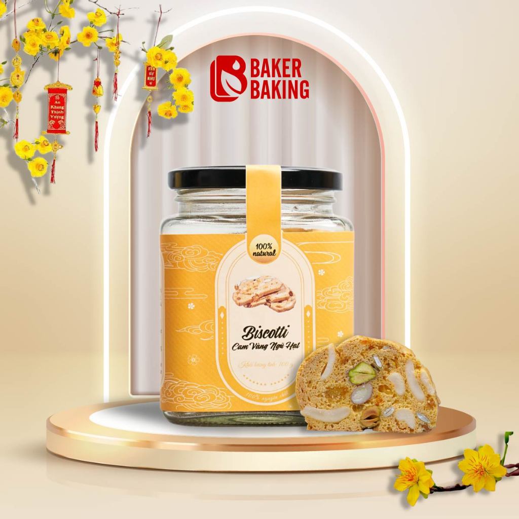Baker Baking Whole-Grain Yellow Orange Biscotti Cake healthy Snack Gift ...