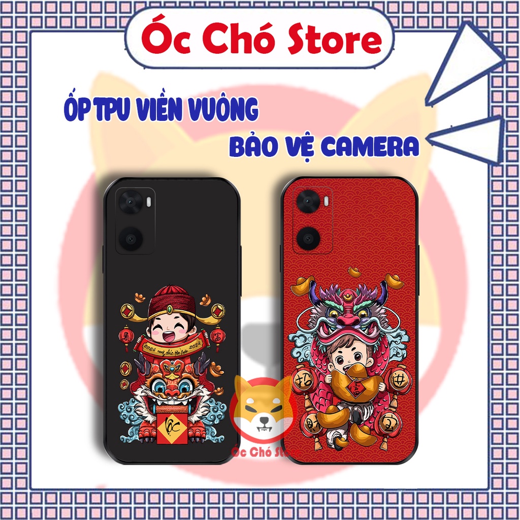 Case for Oppo A96 4G, A76, A36 with square border model CNY 2024 dragon ...