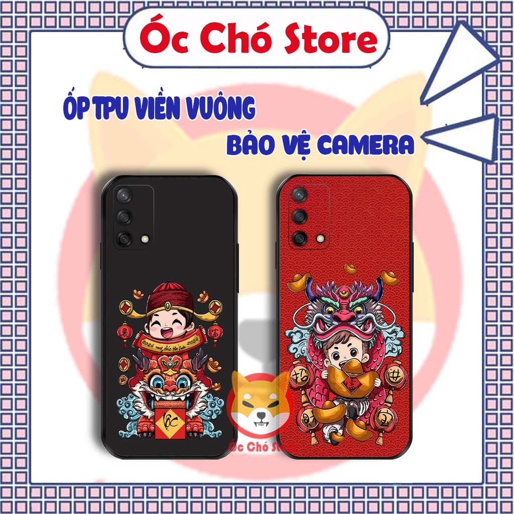 Case for Oppo A95, A74 4G with square border model CNY 2024 dragon ...