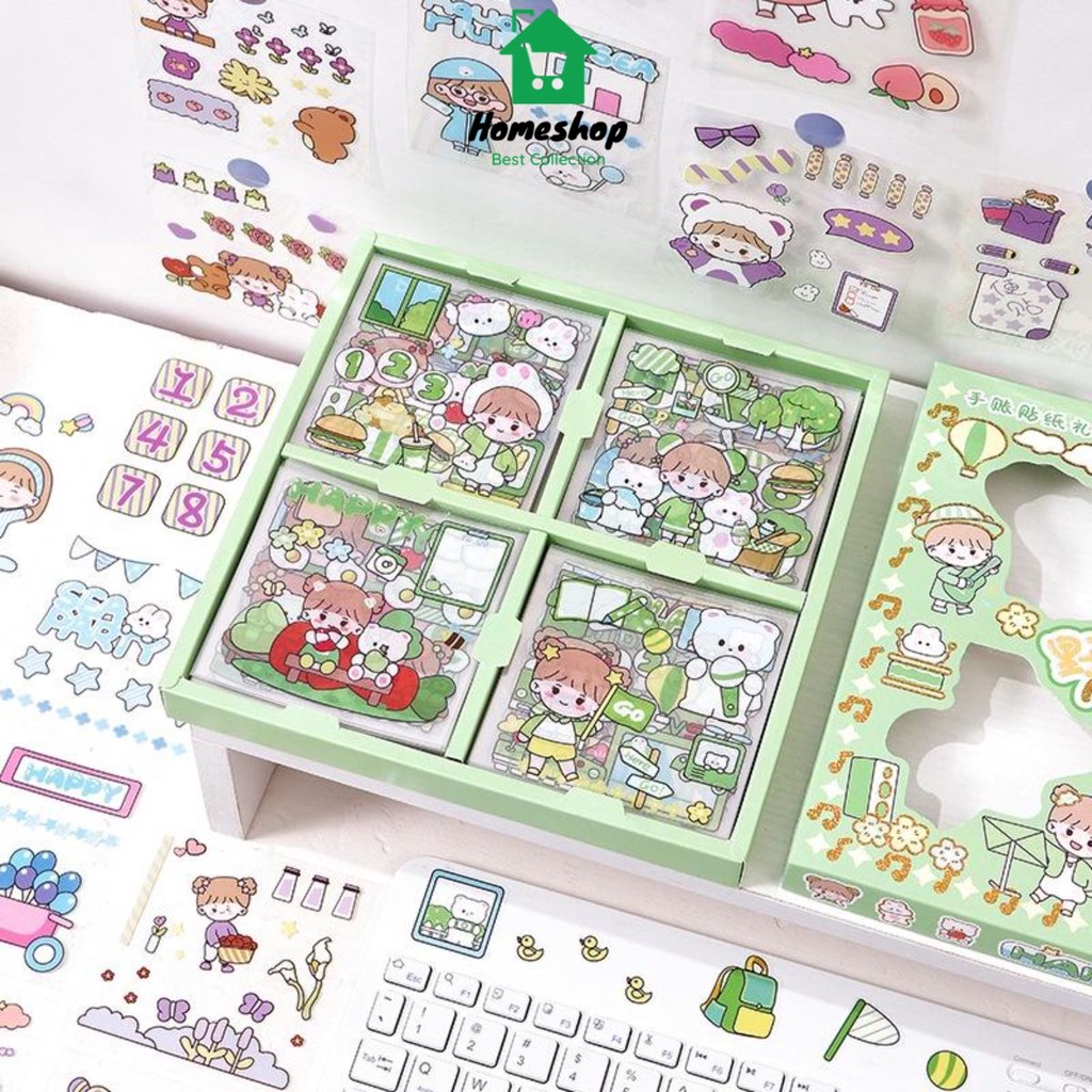 Pvn45108 set Of 100 Stickers 1000 Waterproof Stickers Many cute And ...