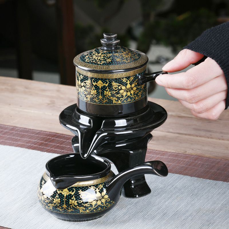 Complete set of lazy tea, fully automatic teapot, tea cup, stone-ground ...