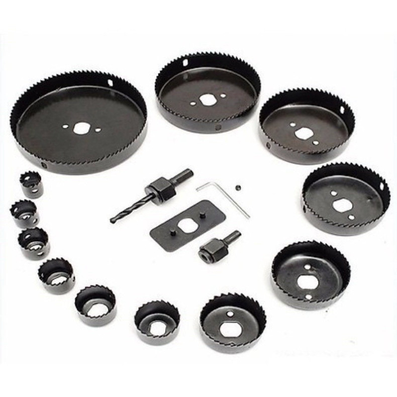 Specialized 16-piece hole boring tool set for plaster, plastic, solid ...