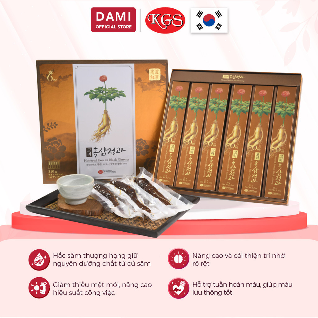 Kgs Whole Root Korean Black Ginseng Infused with Honey 210g (35g x 6 roots) | Shopee Malaysia