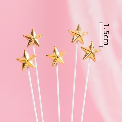 Set of iron sticks with 50 golden stars (iron sticks and separate stars ...