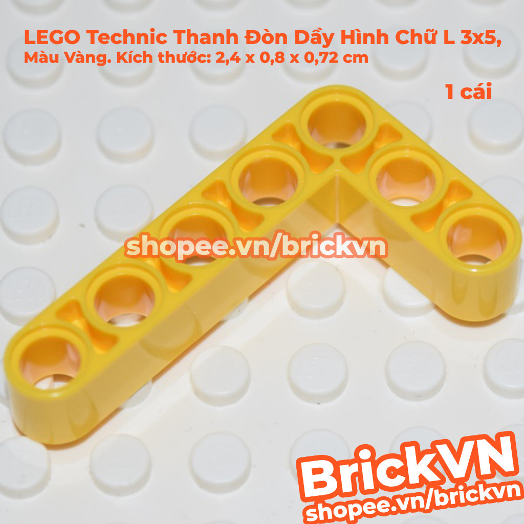 [1 Piece] LEGO Technic 3x5 L-Shaped Thick Bar, Yellow ID 4144022 32526 ...