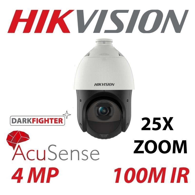 Hikvision DS-2DE4425IW-DE T5 4MP Speed Dome IP Camera 25X Optical Zoom, POE and memory card slot ...