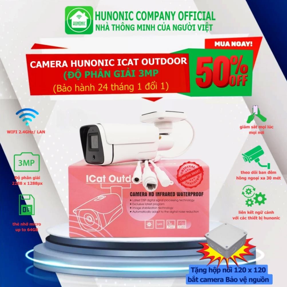 (With Power Tester As Gift) Hunonic Icat Outdoor 1080P Wifi Camera ...