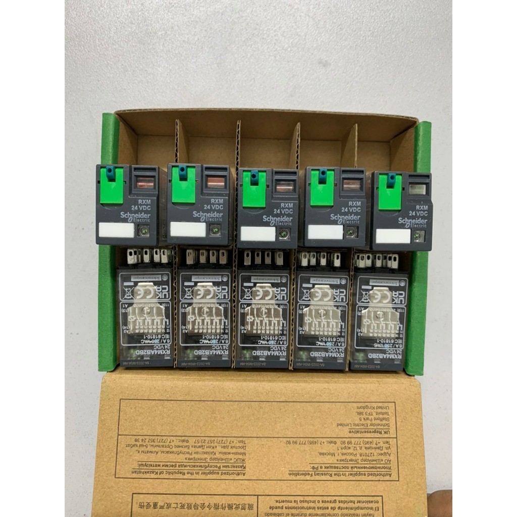Intermediate relay, Glass relay RXM4AB2BD Schneider - 24VDC - 6A - 14 pins | Shopee Malaysia