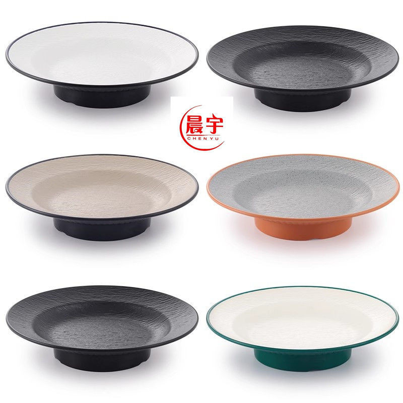 Dinner Plate Stainless Steel Plate Japanese Melamine Creative High-Foot ...