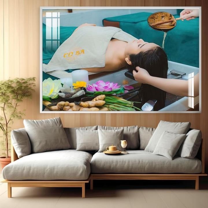 Oriental medicine spa painting on the wall with mirror finish and good ...