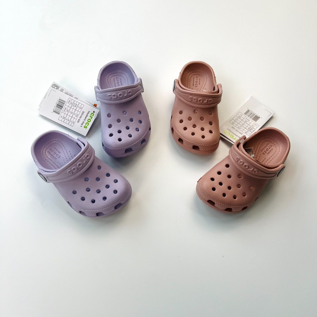 Crocs basic Color With 8 JIBBITZ In Purple Pink For Children | Shopee ...