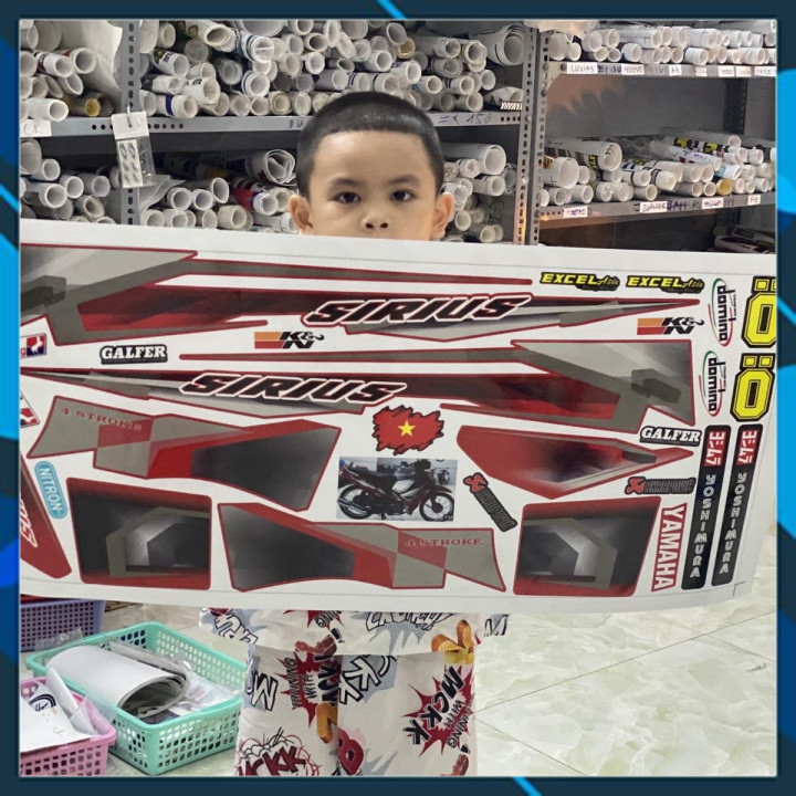 Sirius 110 car decal made of red car sticker | Shopee Malaysia