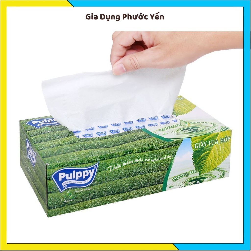 Pulppy Tissue Paper Draw Box Of 100 Sheets, Wipes With 2 Layers Of ...