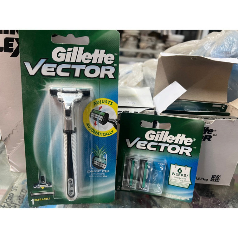 Gillette VECTOR SHAVER SET (1 handle + 2 blades ) | Shopee Malaysia