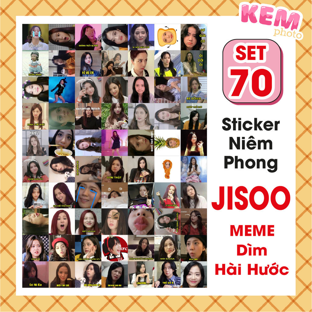 Set of 70 funny Jisoo meme sealed stickers, funny photos - Jisoo meme ...