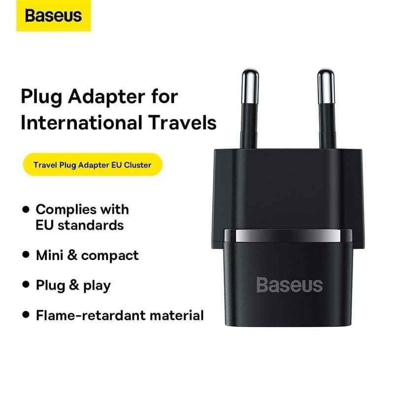 Baseus Travel Plug Adapter (EU) | Shopee Malaysia