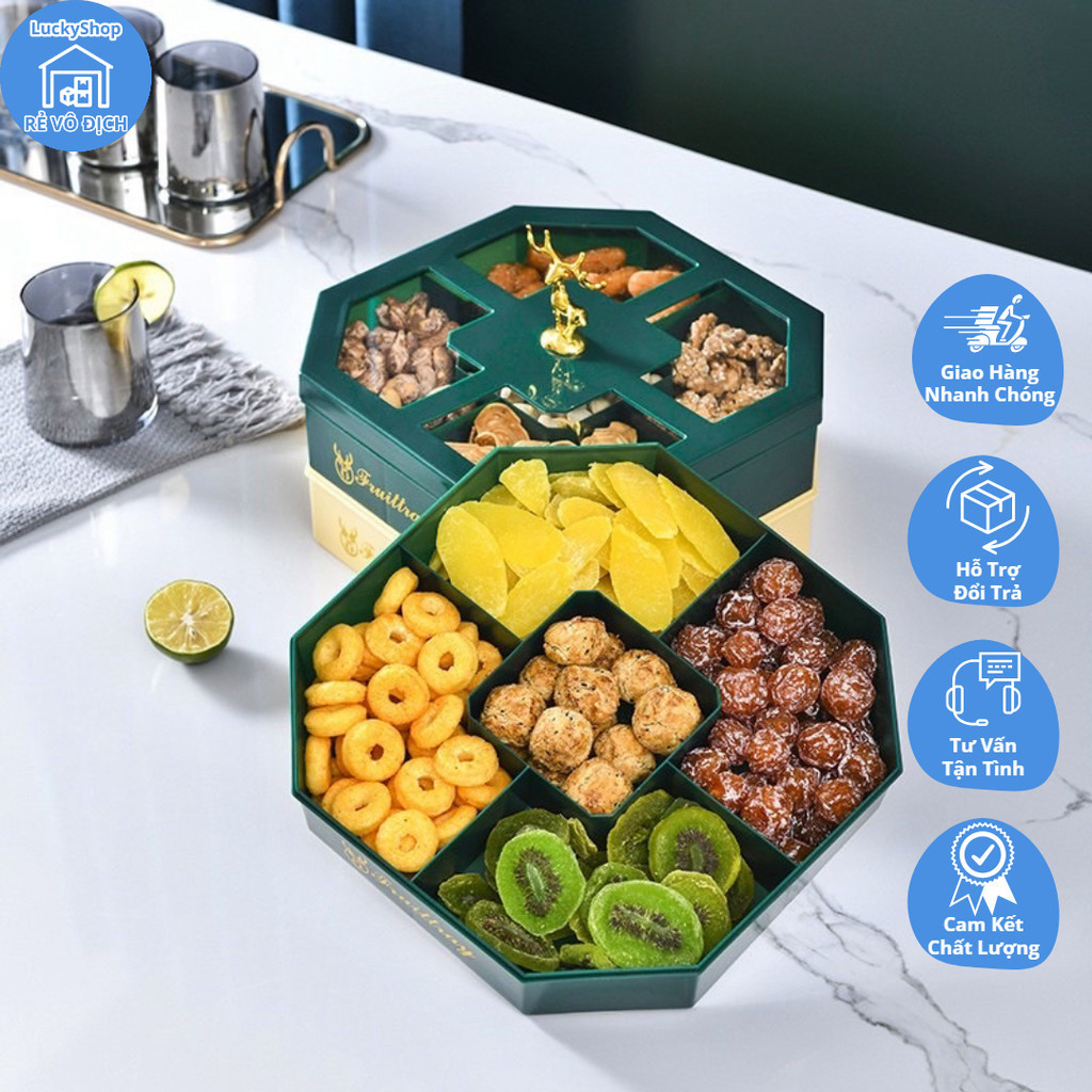 Hmd0291 CNY jam tray, modern luxury European style golden deer horn Tet ...