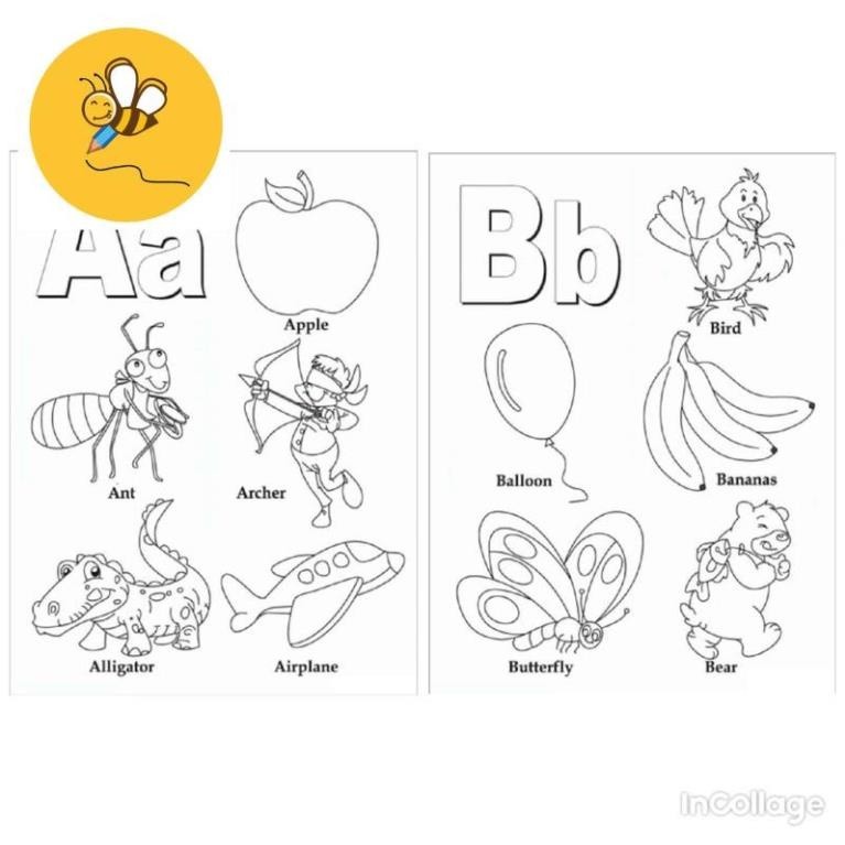 (Vertical Board) English Alphabet Alphabet coloring A4 A5 For Wax ...