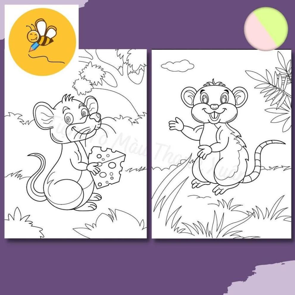 Set Of 50 Sheets Of Cute Mouse Coloring Pictures For Baby Wax Coloring ...