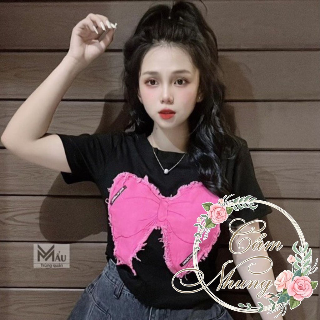 Pink bow body crop top with faux jeans - Super cute new body crop top ...