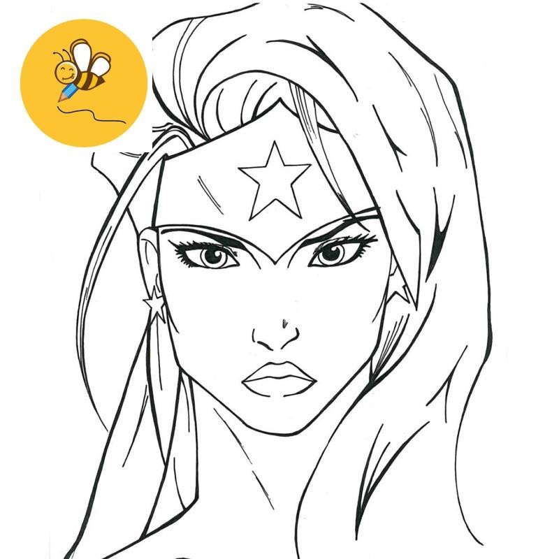 Wonder Woman - Set of 10 A4 A5 Coloring Pictures For Wax, Lead Color ...