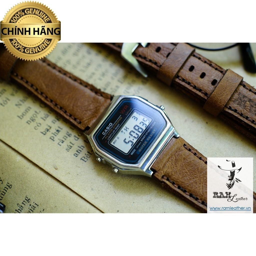 Casio A159 FRESH GOLD GENUINE COW LEATHER STRAP - R.A.M CLASSIC 1989 ...