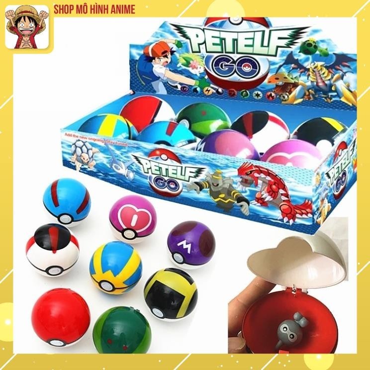 Box of 8 Pokemon Balls in Different Colors, 7cm Large Balls, Contains ...