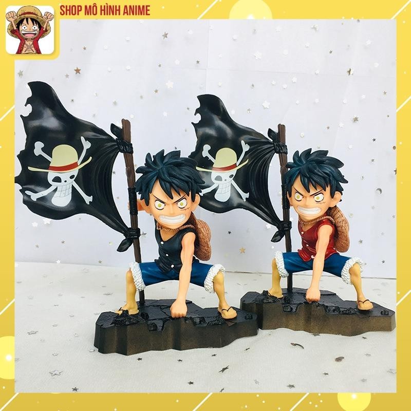 One Piece Model, Pirate Island, Luffy Holding Flag 18cm High Full Box ...