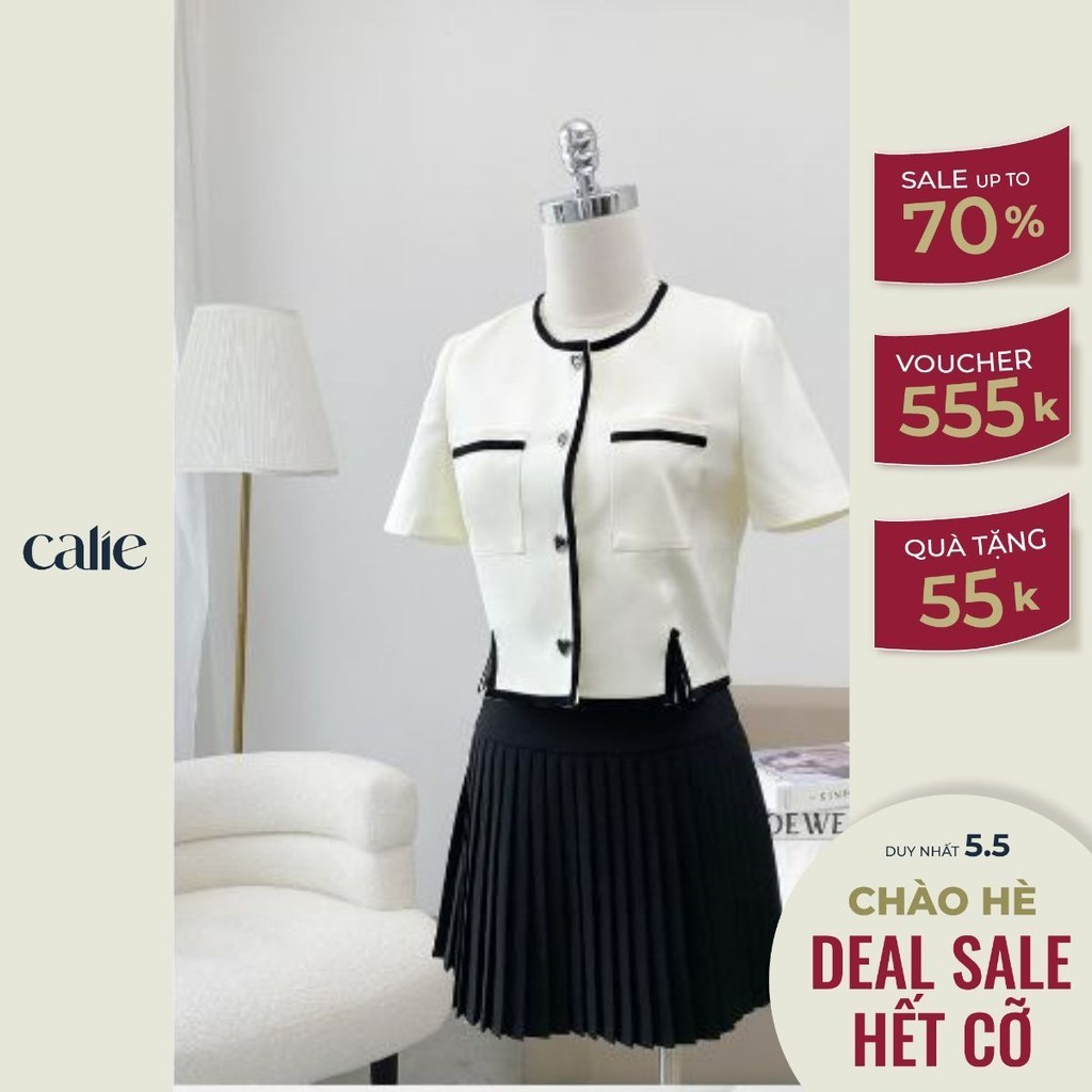 Calie stylized female shirt with round neck split bear V-shaped Calie ...