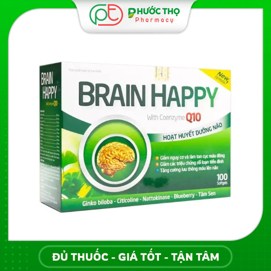 Brain Happy With Coenzyme Q10 100 capsules - Cerebral Blood Circulatory ...