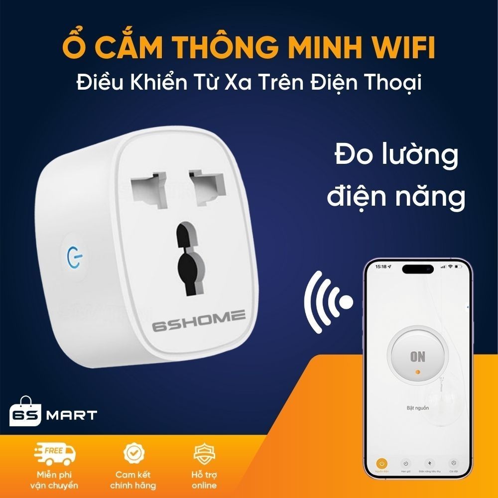 Smart power outlet with wifi timer 16A 6SMART - Timer function, remote ...