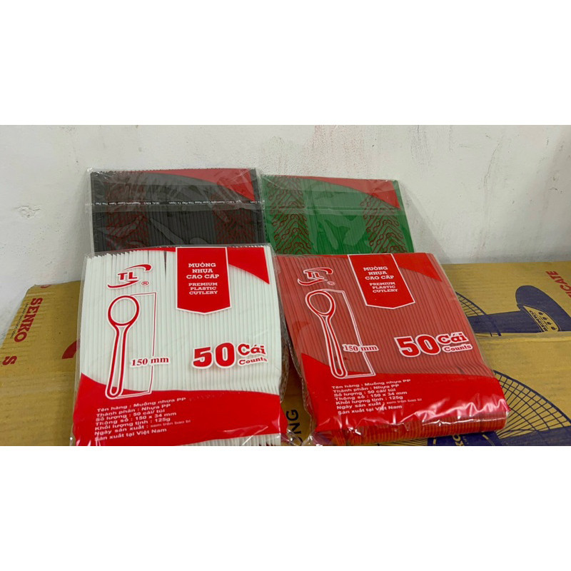 Si 1 pack x 50 pieces Long milk tea spoon (20cm) for 700 ml cup ...