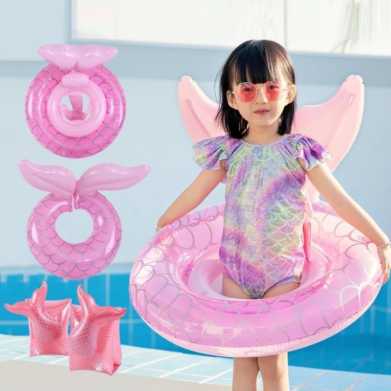 Pink Mermaid Round Swimming Float for Girls 0-8 Years Old | Shopee Malaysia