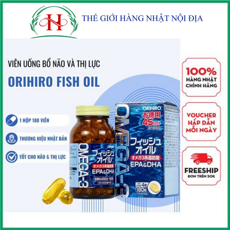 Omega 3 Orihiro Fish Oil Fish Oil is good for eyes, heart and brain 180 ...